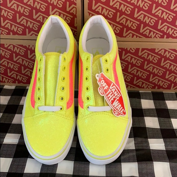 Vans | Shoes | Neon Glitter Old Skool | Poshmark